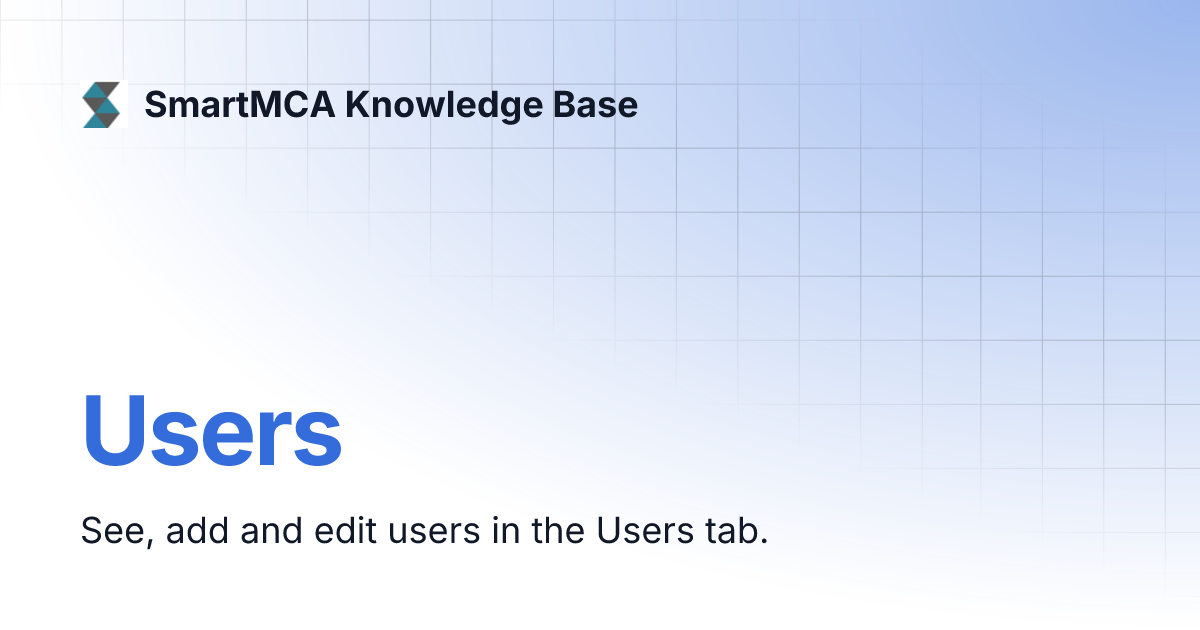 Users Smartmca Knowledge Base